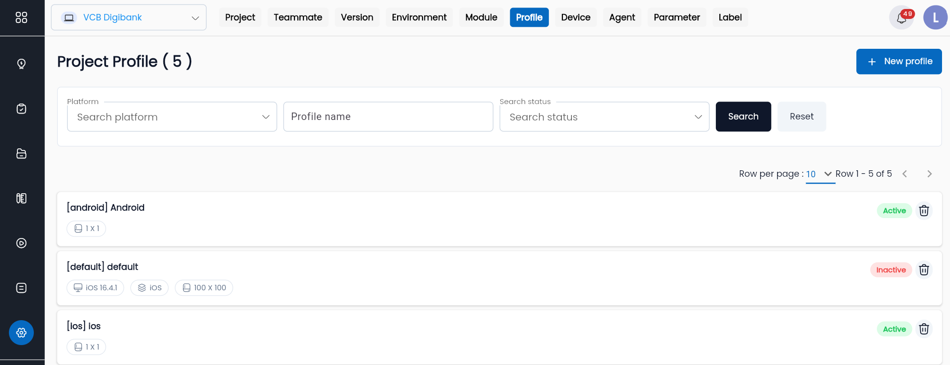 Profile | LLQ QA Platform