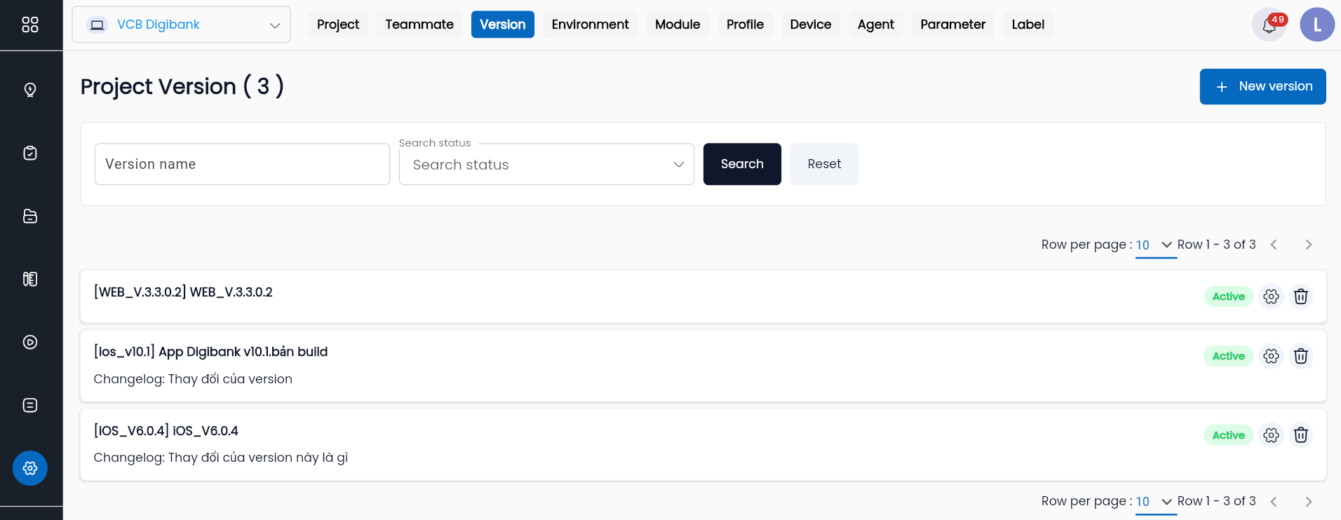 Phiên bản | LLQ QA Platform